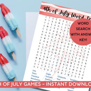 4th of July Printable Games | Activity Bundle | Instant Download | Word ...