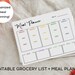 Printable Grocery List and Meal Planner | Minimalist Weekly Meal ...