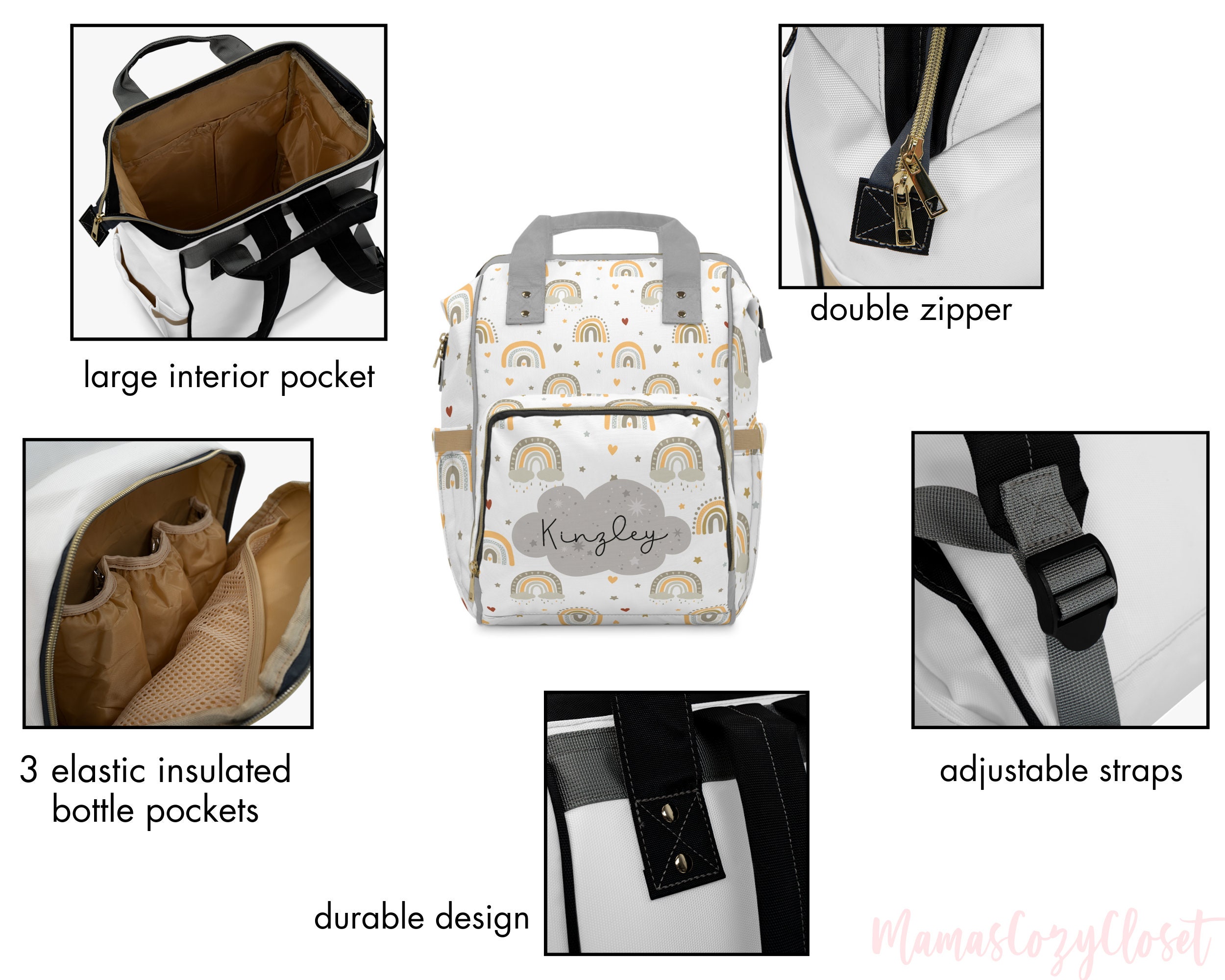 Personalized Diaper Backpack, Diaper Bag With Baby's Name, Custom ...