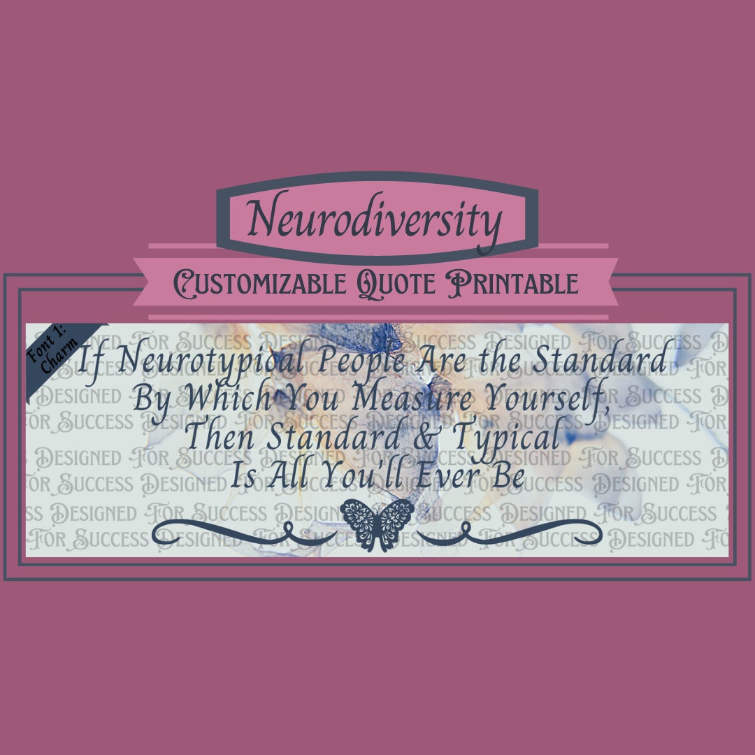 Customizable Neurodiversity Quote Printable: Landscape Butterfly Design ...