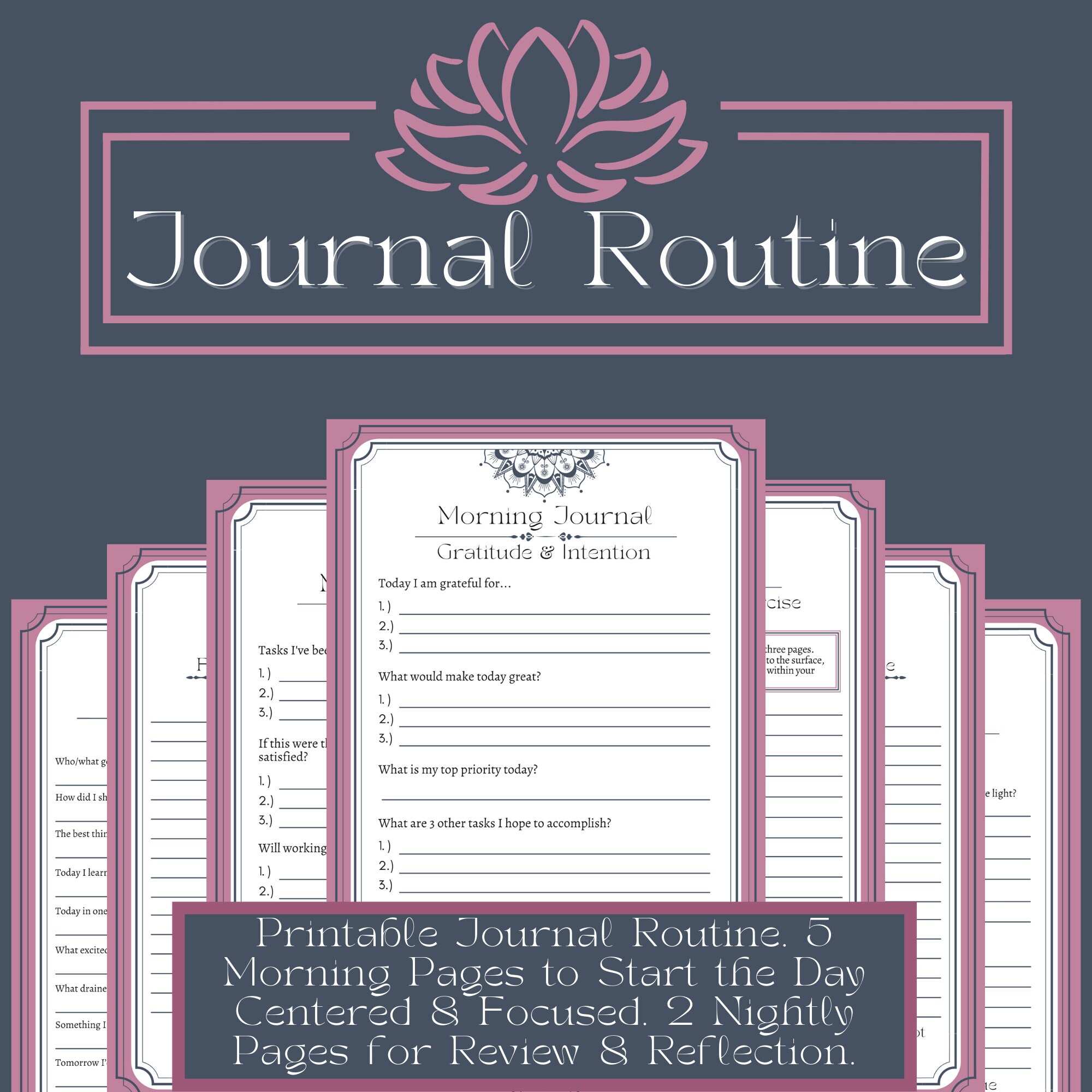 Printable Daily Journal Routine | Mindfullness Practice | Instant ...