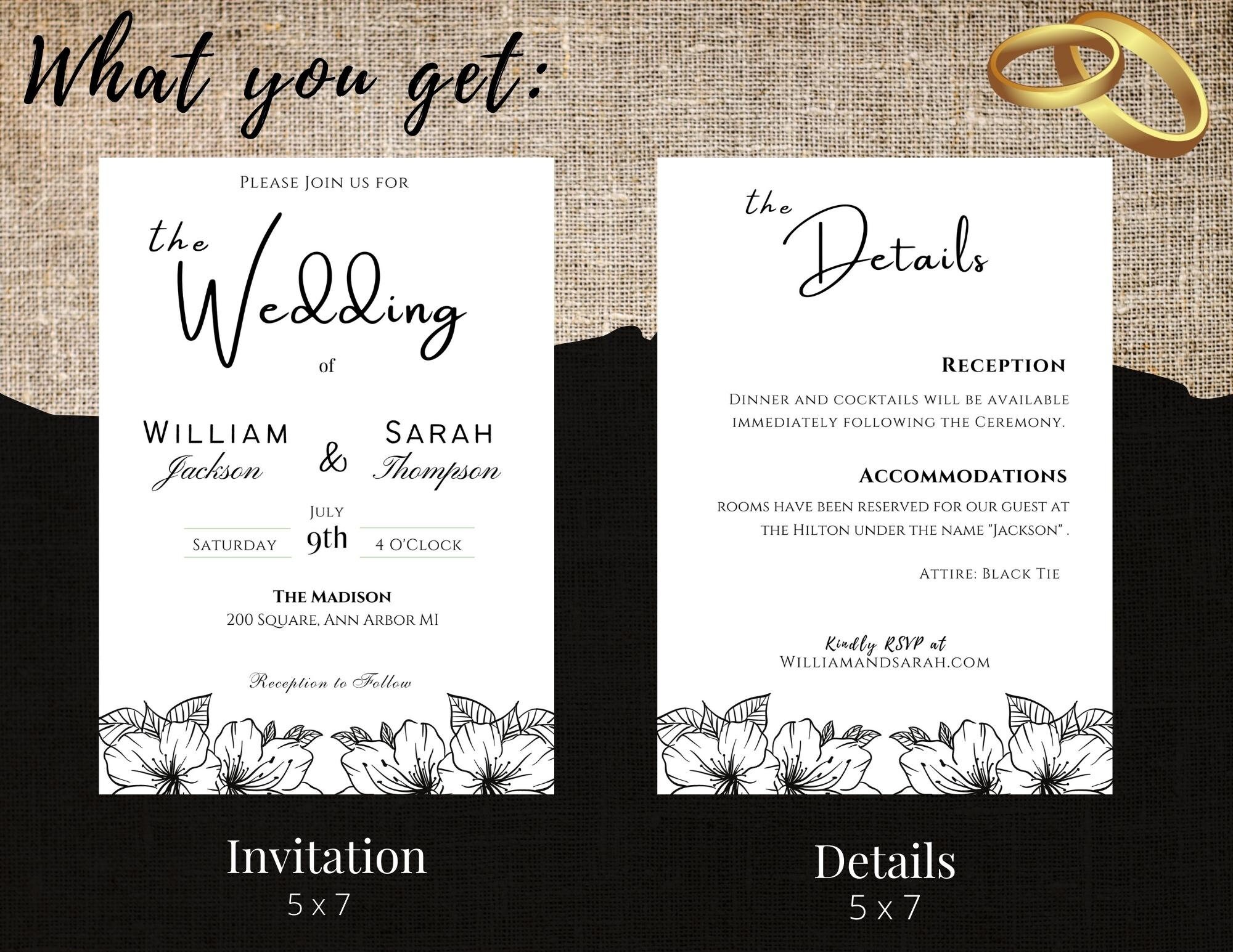 Editable Wedding Invitation Digital Wedding Invitation - Etsy