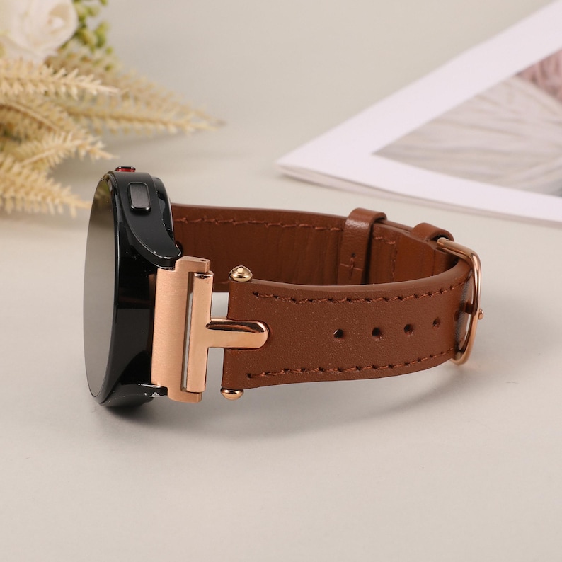 Customizable Leather Galaxy Watch Band Galaxy Watch 7/6/5/4: Elegant T ...