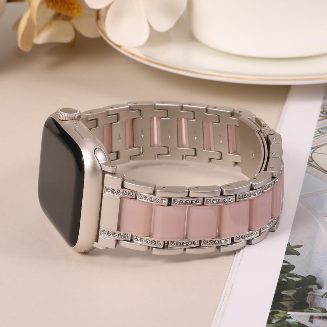 Rhinestone Resin Apple Watch Band 42/40/41/38/44/45/46/49mm: Metal ...