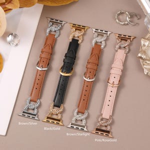 Diamond Interlock Leather Apple Watch Band: Elegant Iwatch Strap Iwatch ...