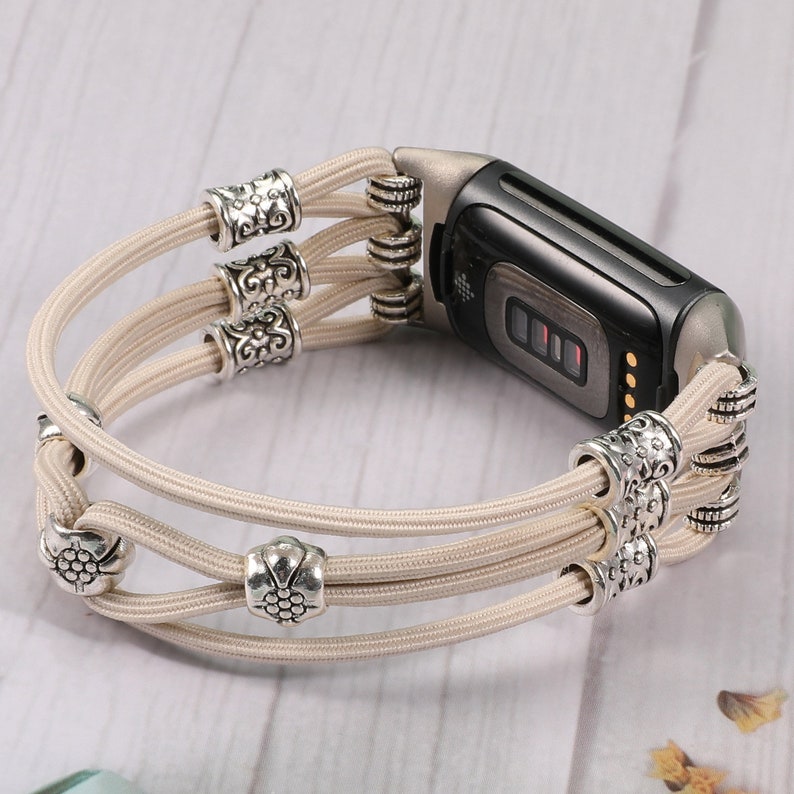 Beaded Fitbit Charge 5 / 6 Band: Boho Hippie Nylon Bracelet - Etsy
