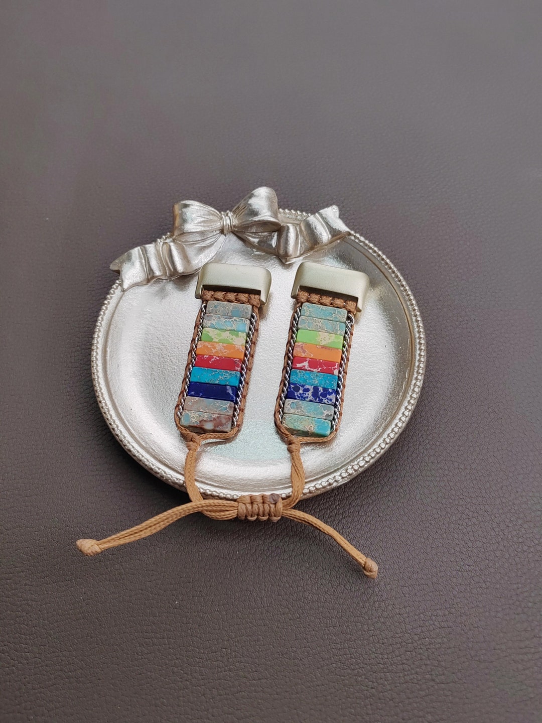 Boho Turquoise Fitbit Charge 6 / Charge 5 Band: Beaded Gemstone Strap ...