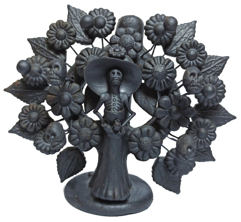 Handmade Mexican Clay Tree of Life Catrina Theme Mexican - Etsy