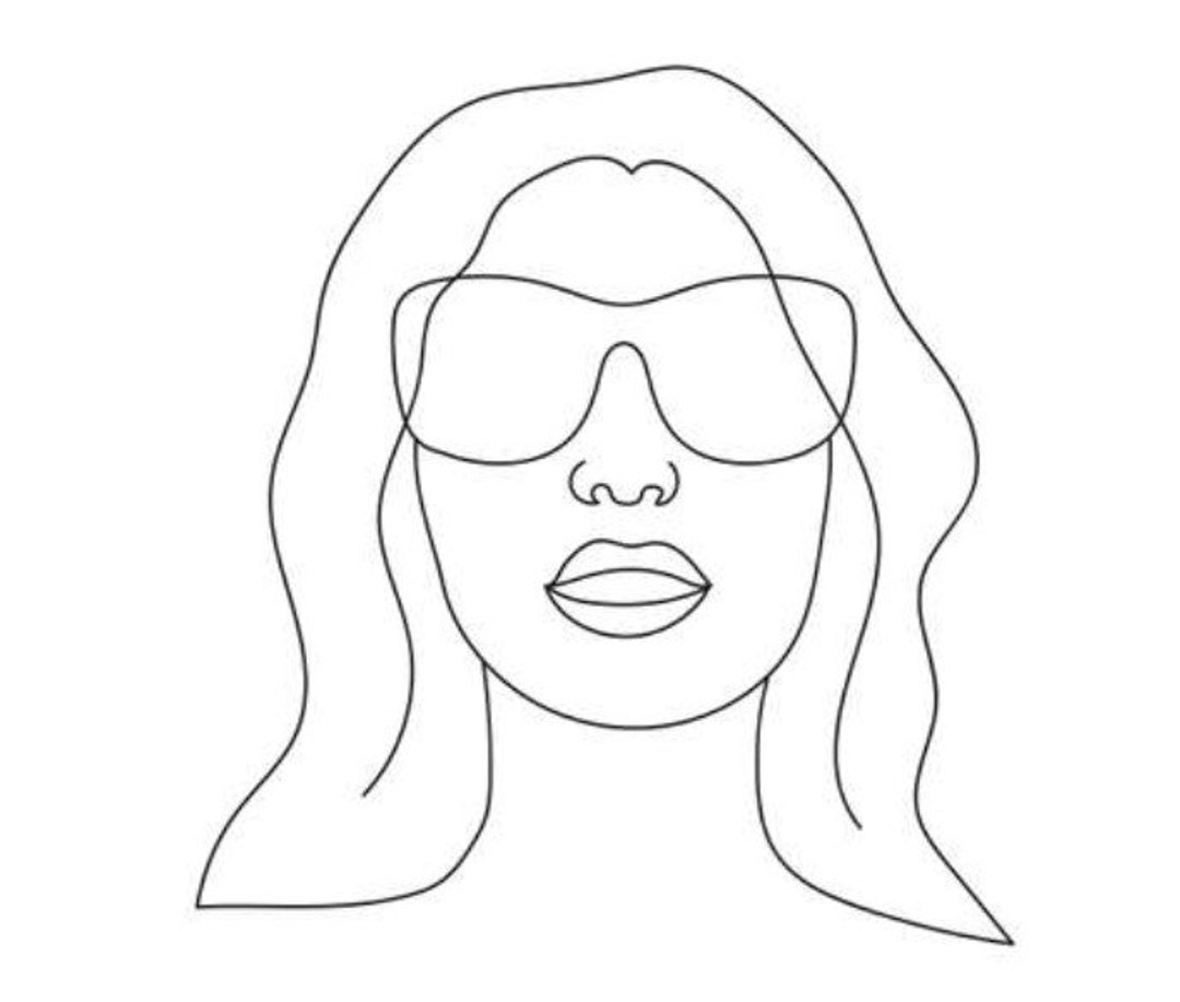 Young Beautiful Woman. One Line Drawing. Design Element. Illustration ...