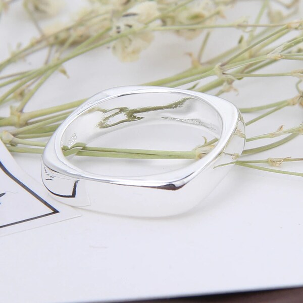 Silver Square Rings - Etsy