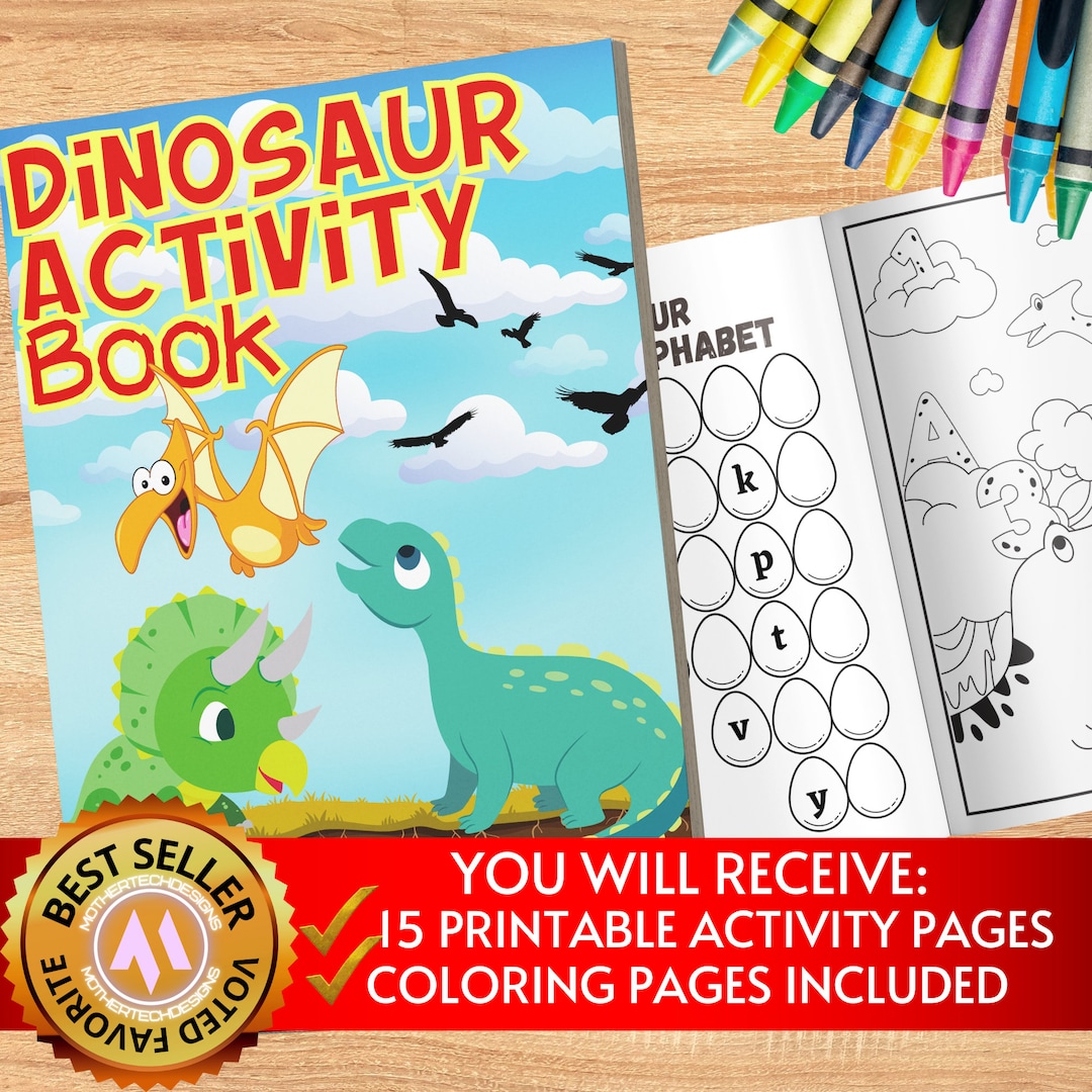 Dinosaur Activity Book - Etsy