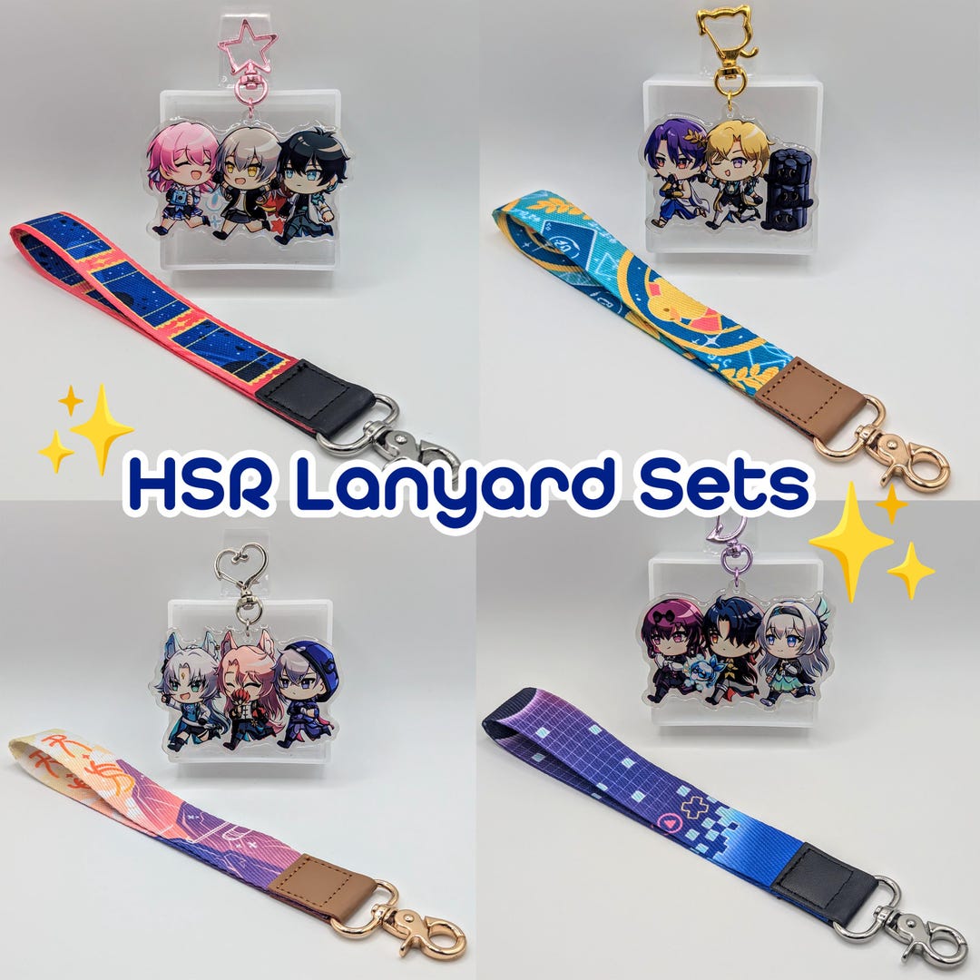 HSR Lanyard Keychains Sets | Honkai Star Rail | Acrylic Resin Charms - Etsy