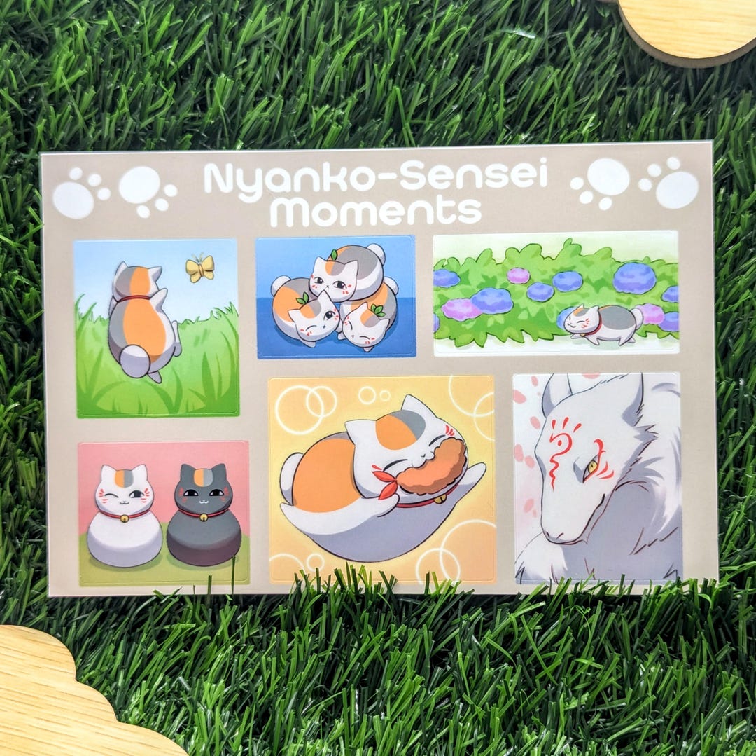 Nyanko-sensei Sticker Sheet | Natsume Yuujinchou | Waterproof Stickers ...