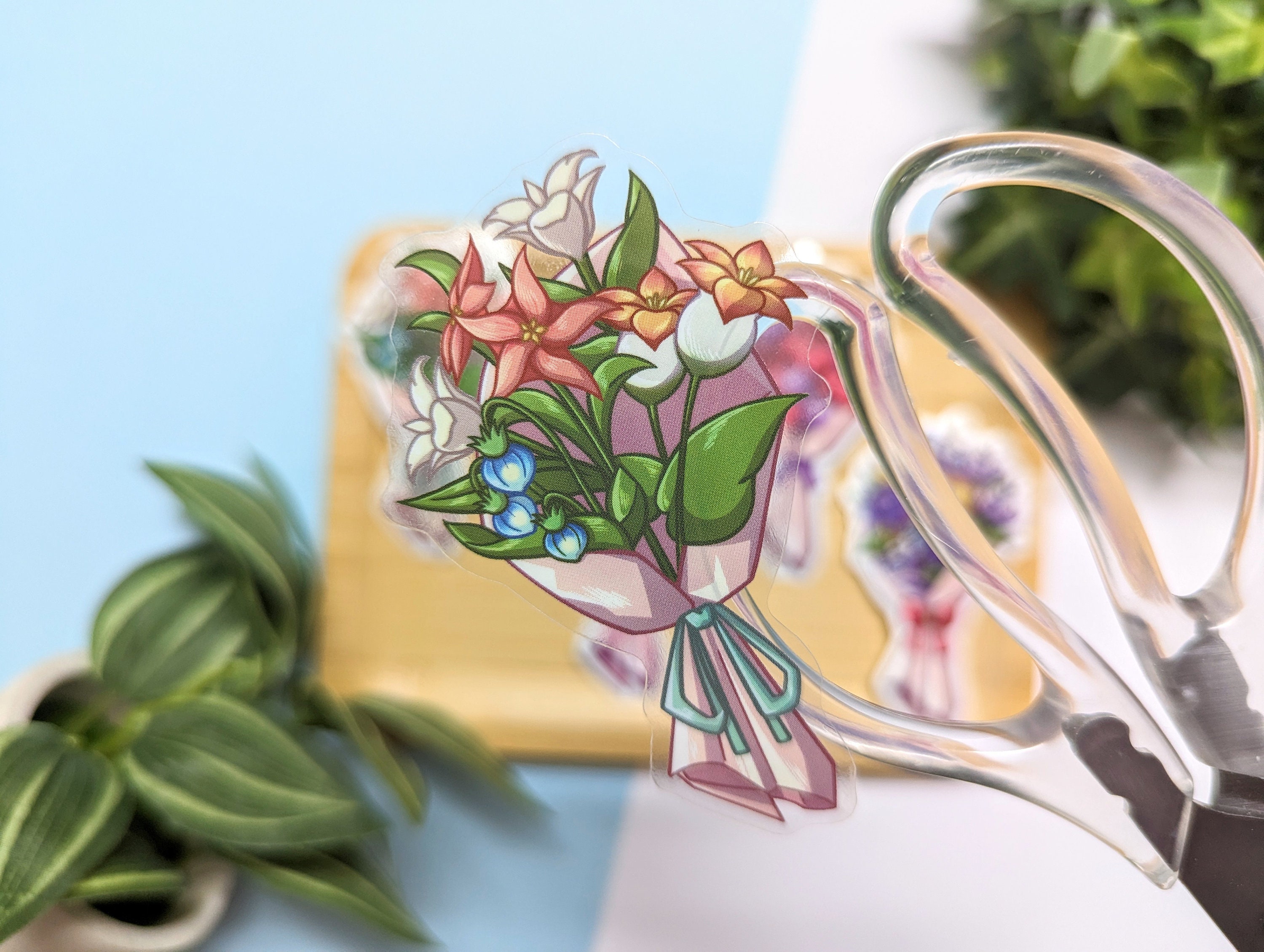 Vinyl Genshin Regional Flower Bouquet Sticker - Etsy