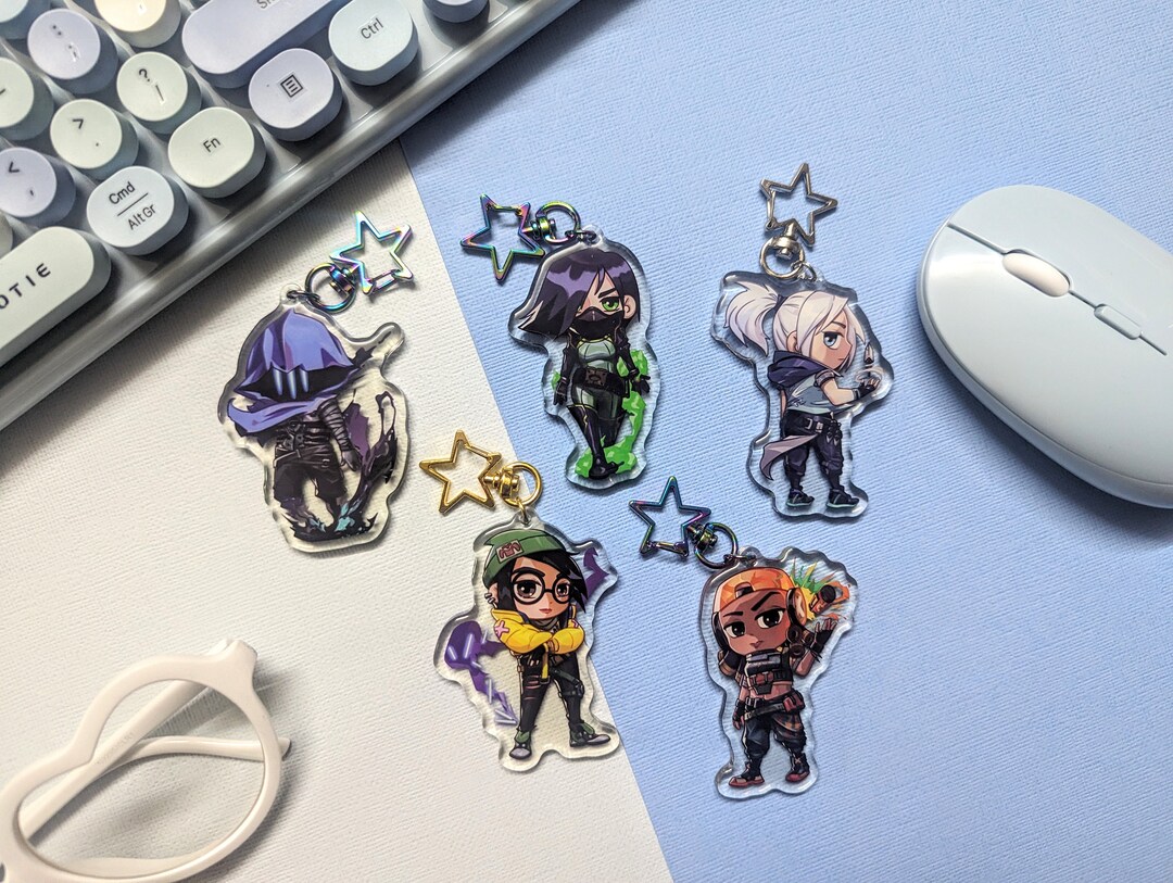 FPS Agent Keychains | VALORANT | Duelists | Jett, Raze, Killjoy, Omen ...