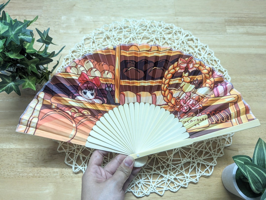 Miyazaki Anime Bamboo Satin Fans - Etsy