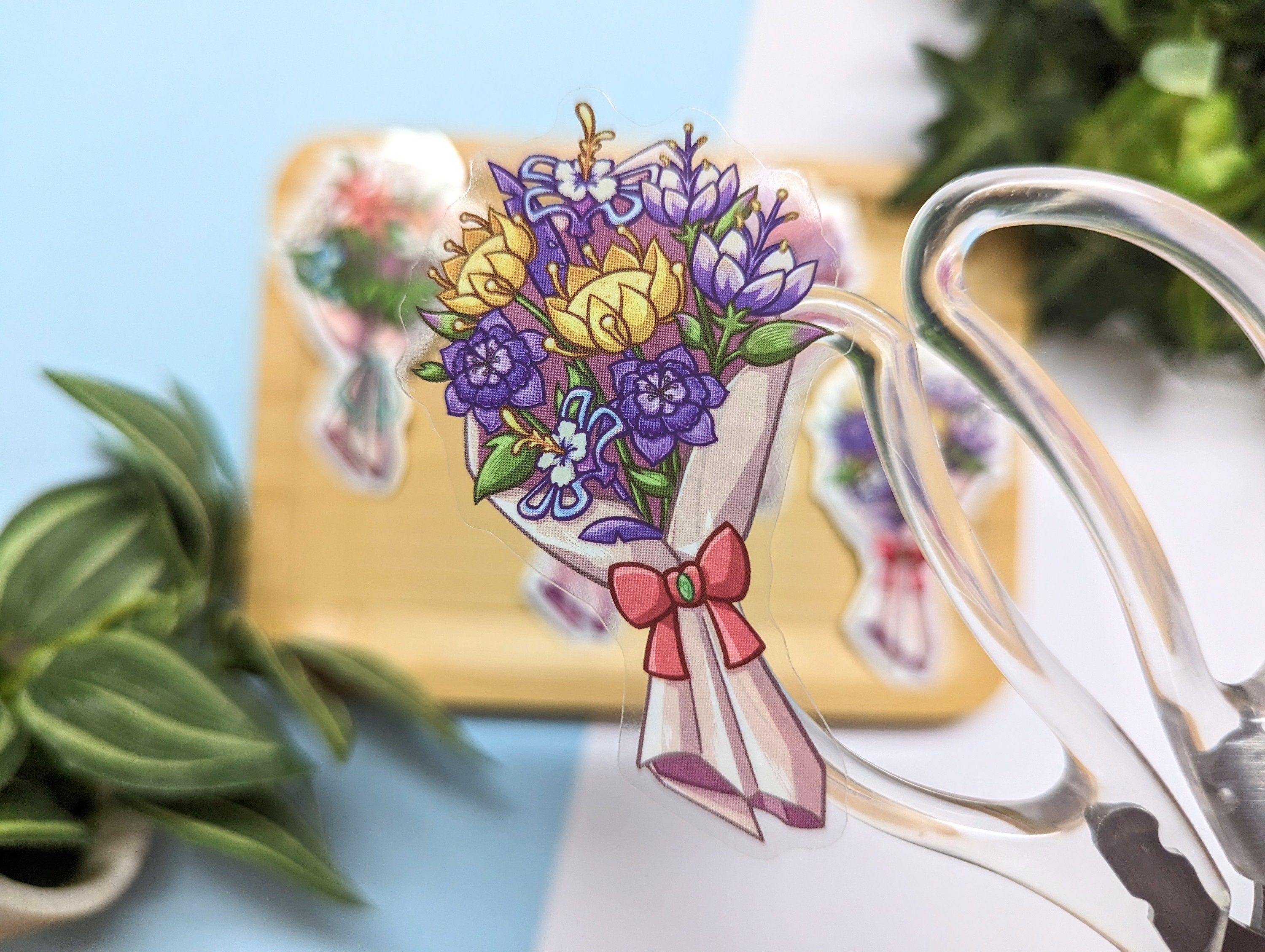 Vinyl Genshin Regional Flower Bouquet Sticker - Etsy