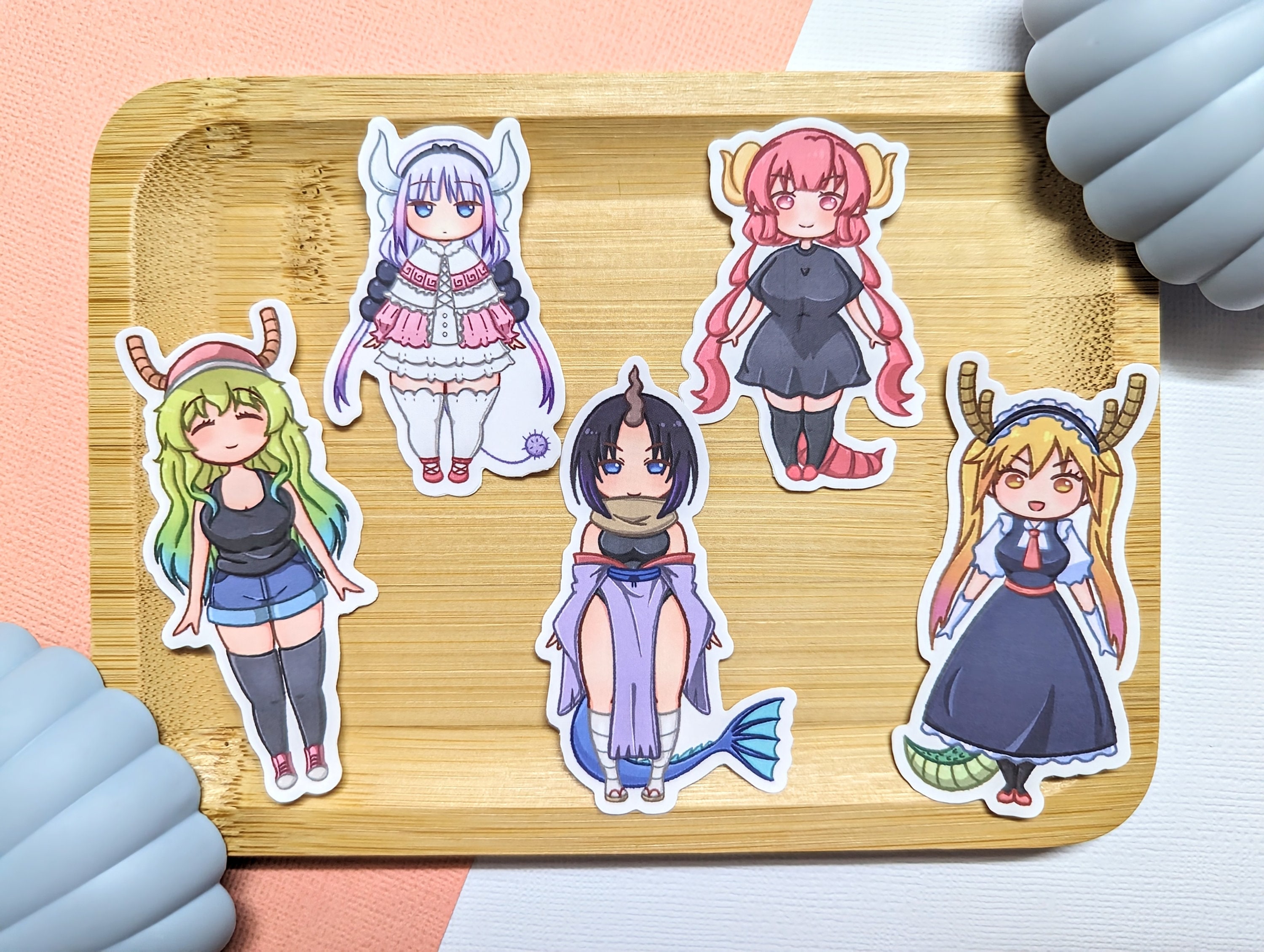Maid Dragon Stickers Lucoa, Elma, Tohru, Ilulu, Kana Waterproof ...
