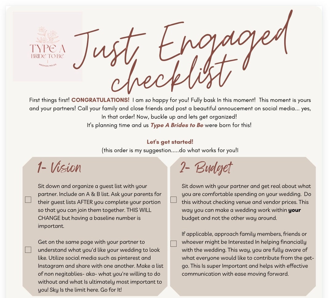 Just Engaged- Wedding Planning- Wedding Checklist- Engaged- Wedding ...