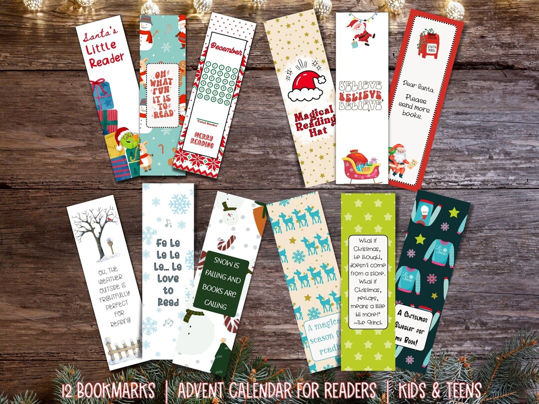 Christmas Bookmark Advent Calendar: Printable Reader Gift (PDF) - Etsy