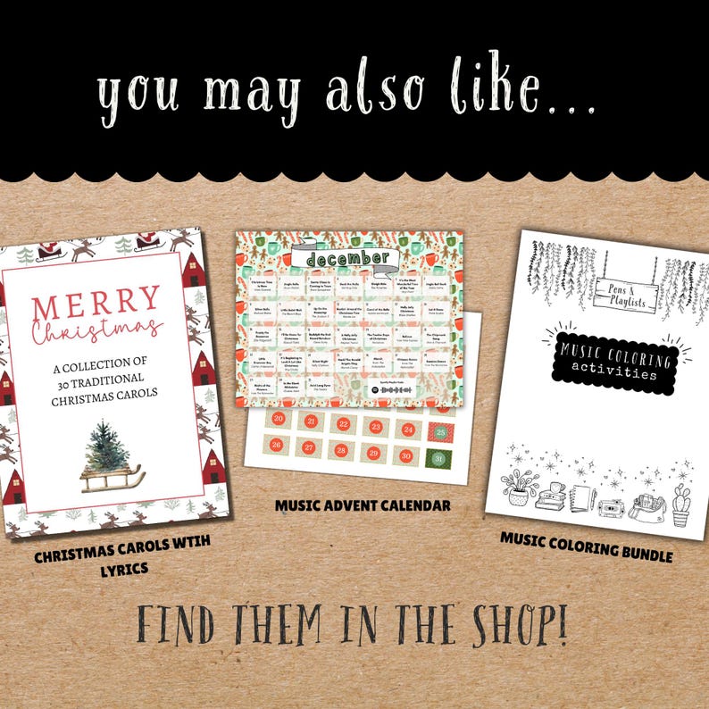 Christmas Carol Songbook Printable Holiday Sing-along Songs Christmas ...