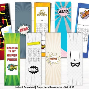 Superhero Bookmark for Kids Printable Bookmarks Bookmark - Etsy