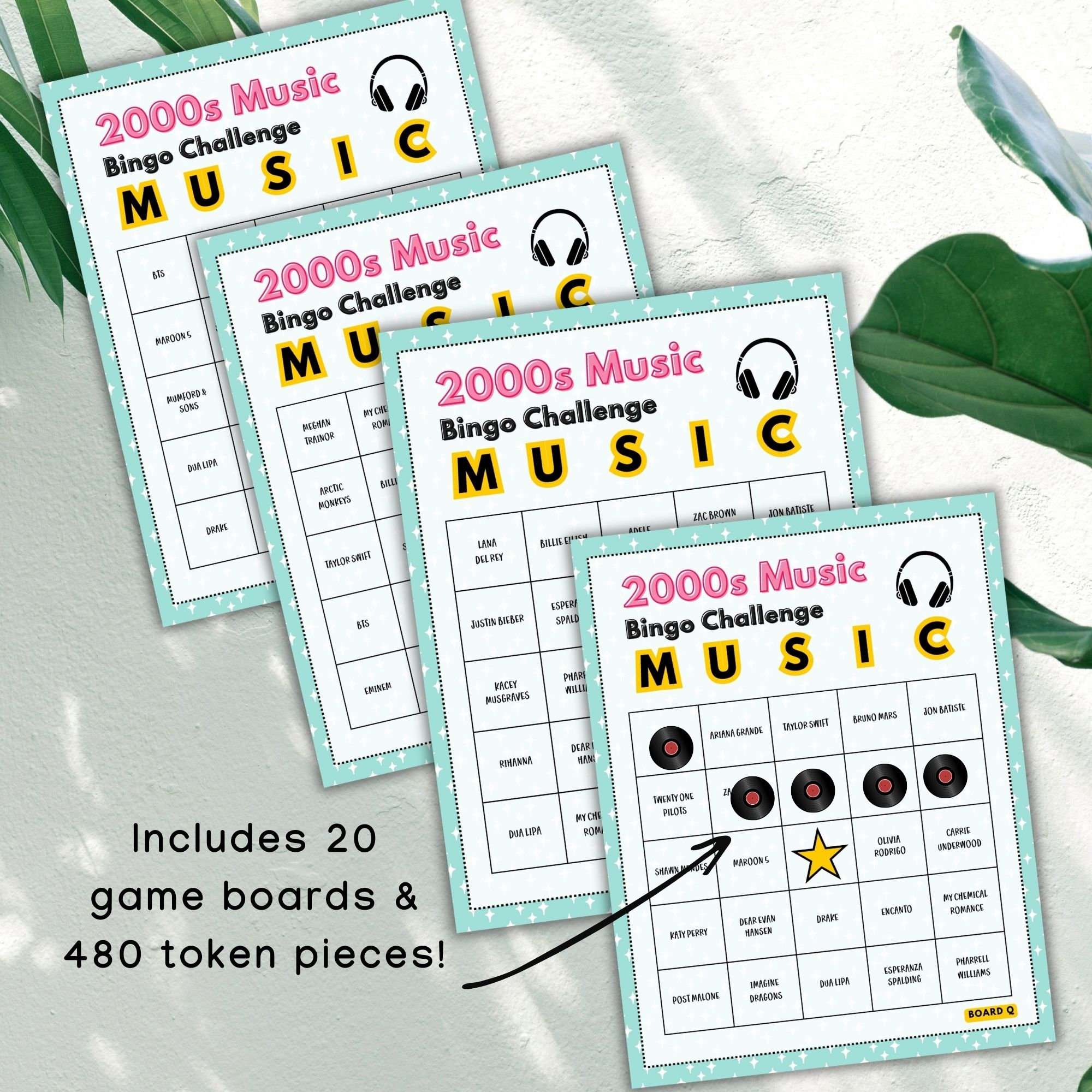 PRINTABLE MUSIC BINGO for Family Game Night Teen Activities Group Party ...