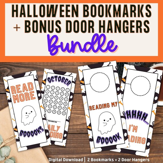 Halloween Bookmark Printable Bundle Reading Accessories for - Etsy