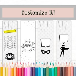 Superhero Bookmark for Kids Printable Bookmarks Bookmark - Etsy
