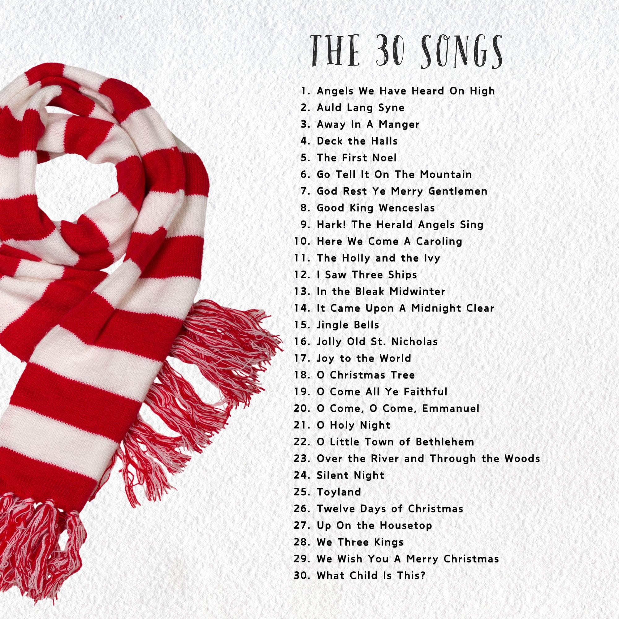 Christmas Carol Songbook Printable Holiday Sing-along Songs Christmas ...