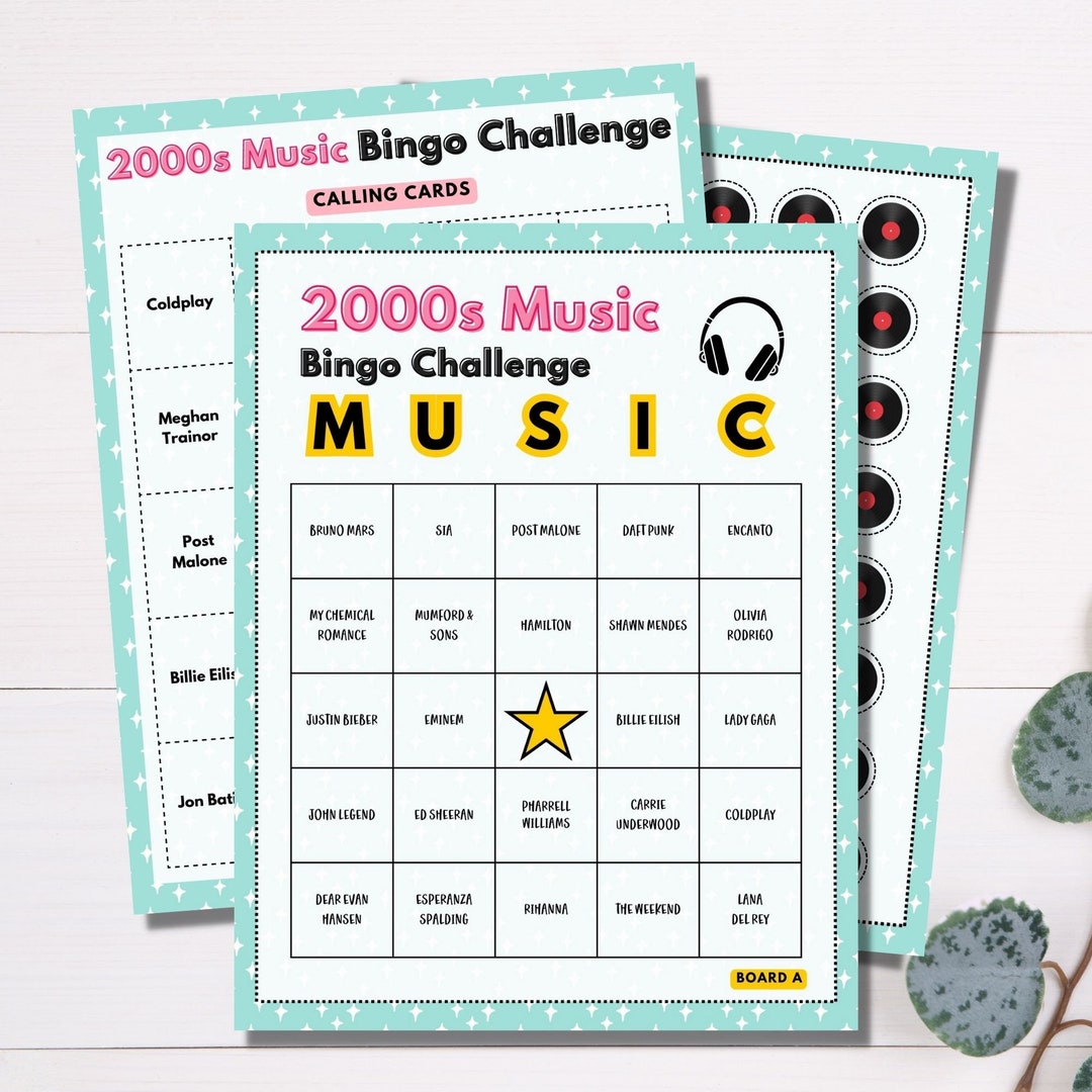 PRINTABLE MUSIC BINGO for Family Game Night Teen Activities Group Party ...