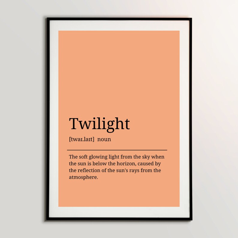 Twilight Definition Print Printable Digital Download Art Twilight ...
