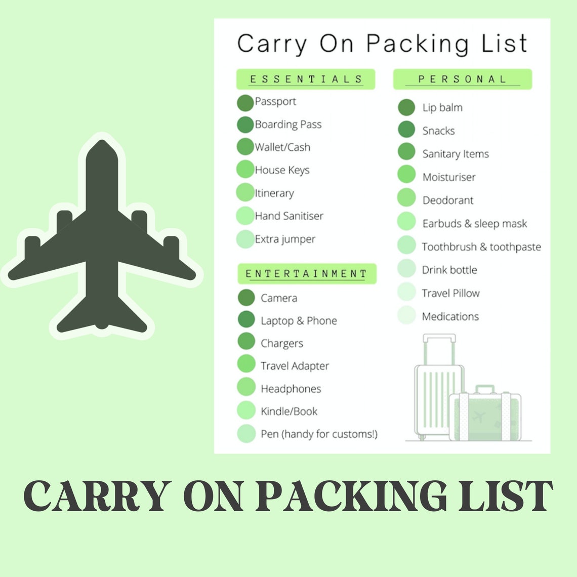 Travel Packing List Bundle Printable Packing List Instant Digital ...