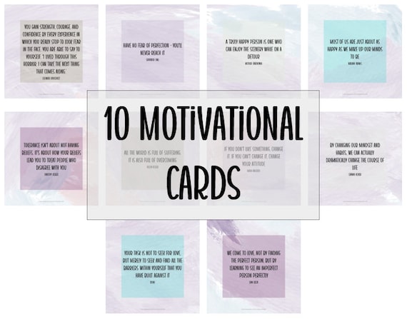 Printable Motivational Cards PDF Prints - Etsy