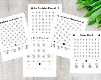 Printable Dog Word Search, Digital Download, PDF, Homeschool, Classroom ...