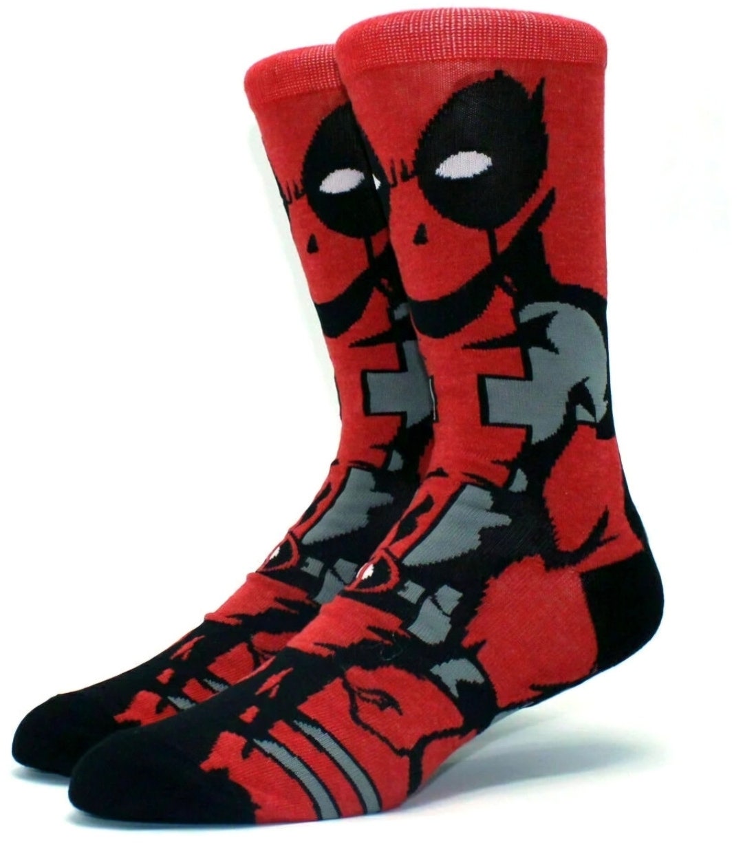 Deadpool Superhero Socks - Etsy