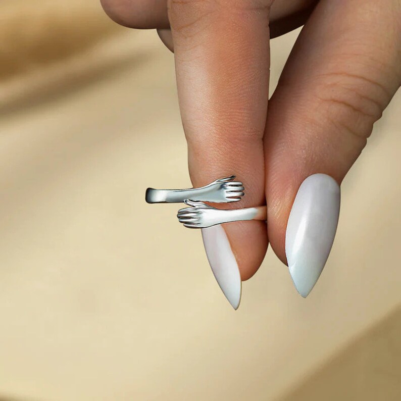 A Hug to You Hug Ring Sterling Silver Adjustable Ring - Etsy