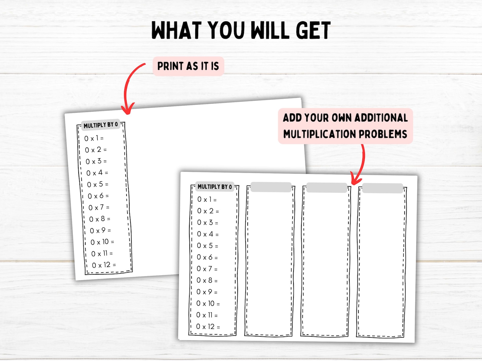 Math Multiplication Worksheets Numbers 1– 12 Times Table Printable Fill ...