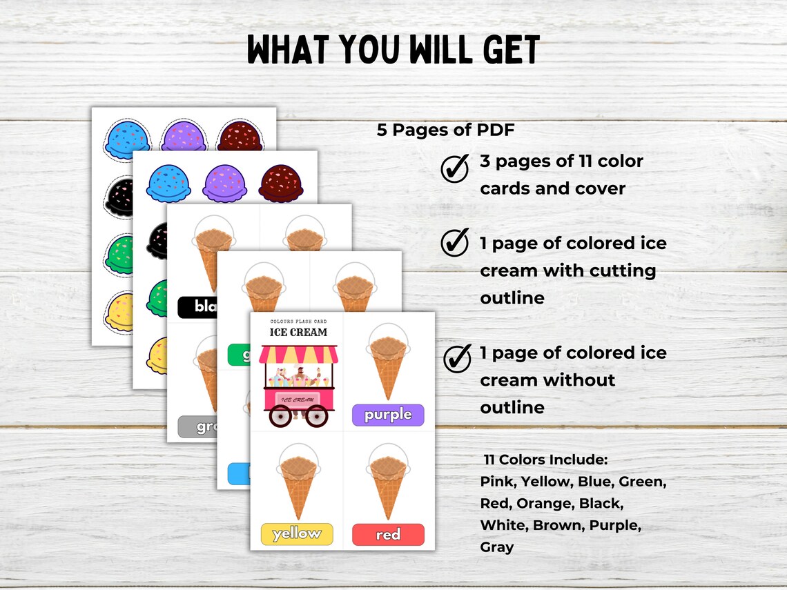 Printable Toddler Color Matching Activities Ice Cream Color Sorting ...