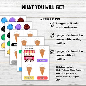 Printable Toddler Color Matching Activities Ice Cream Color Sorting ...