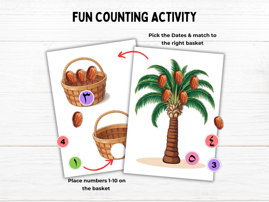 Ramadan Busy Book Number Matching Arabic and English Counting Activity ...
