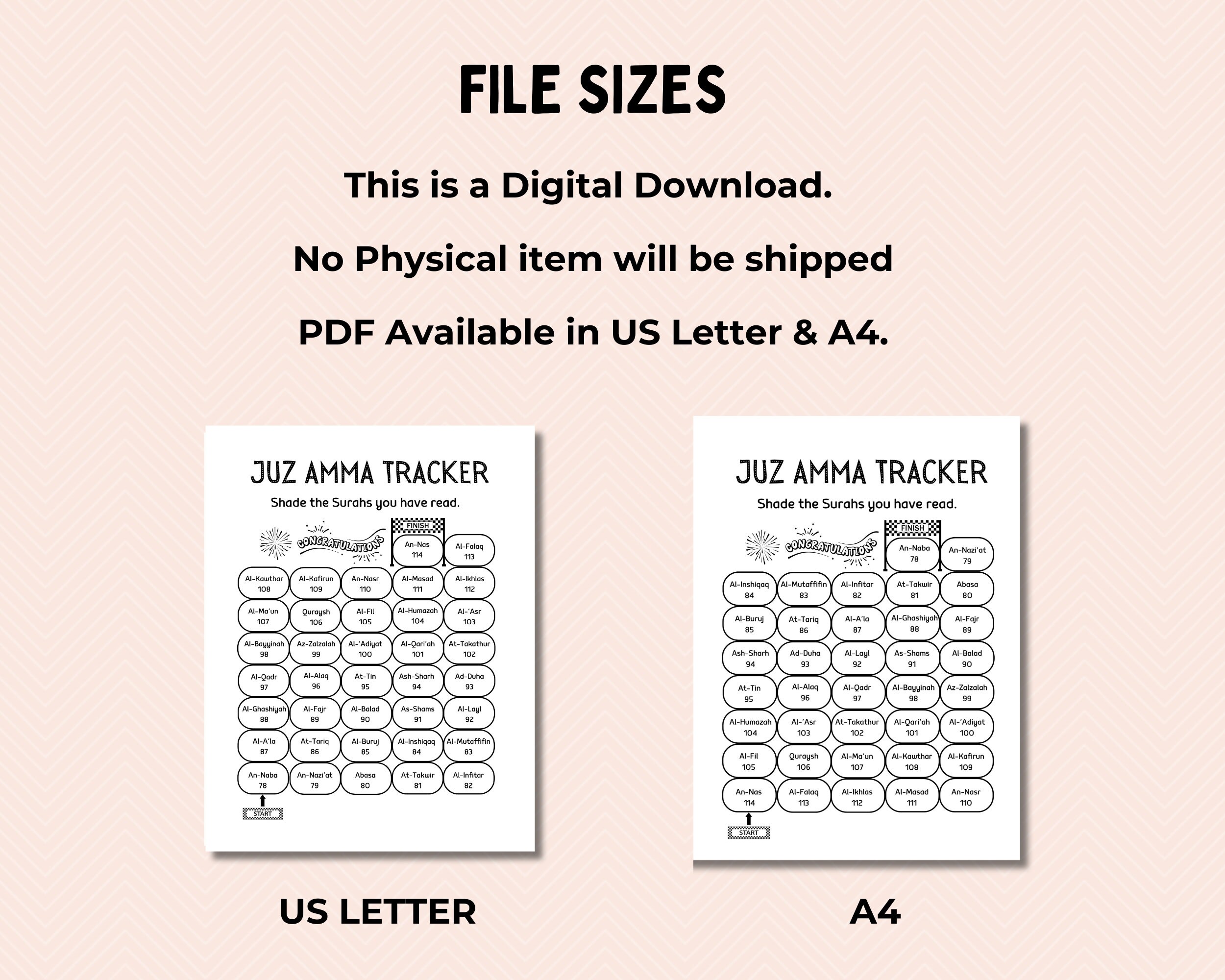 30 Day Ramadan Juz Amma Tracker for Kids, Quran Progress Tracker and ...