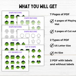 Frankenstein Shape Matching Game Kids Printable Toddler Activity ...