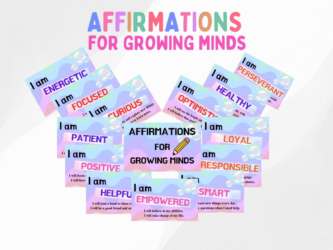 31 Kids Affirmation Cards, Printable Affirmative Cards, Kids ...