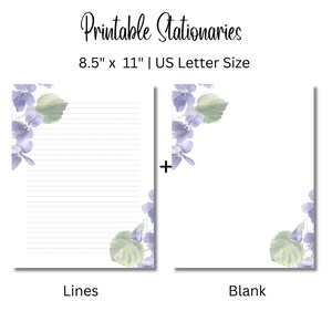 Birth Flower Violet Themed Printable Stationary, Printable Writing ...