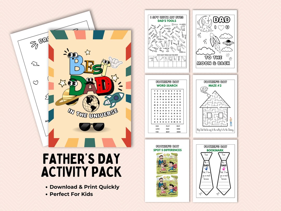 Fathers Day Activity Pack Printable, All About My Dad, Fathers Day Gift ...