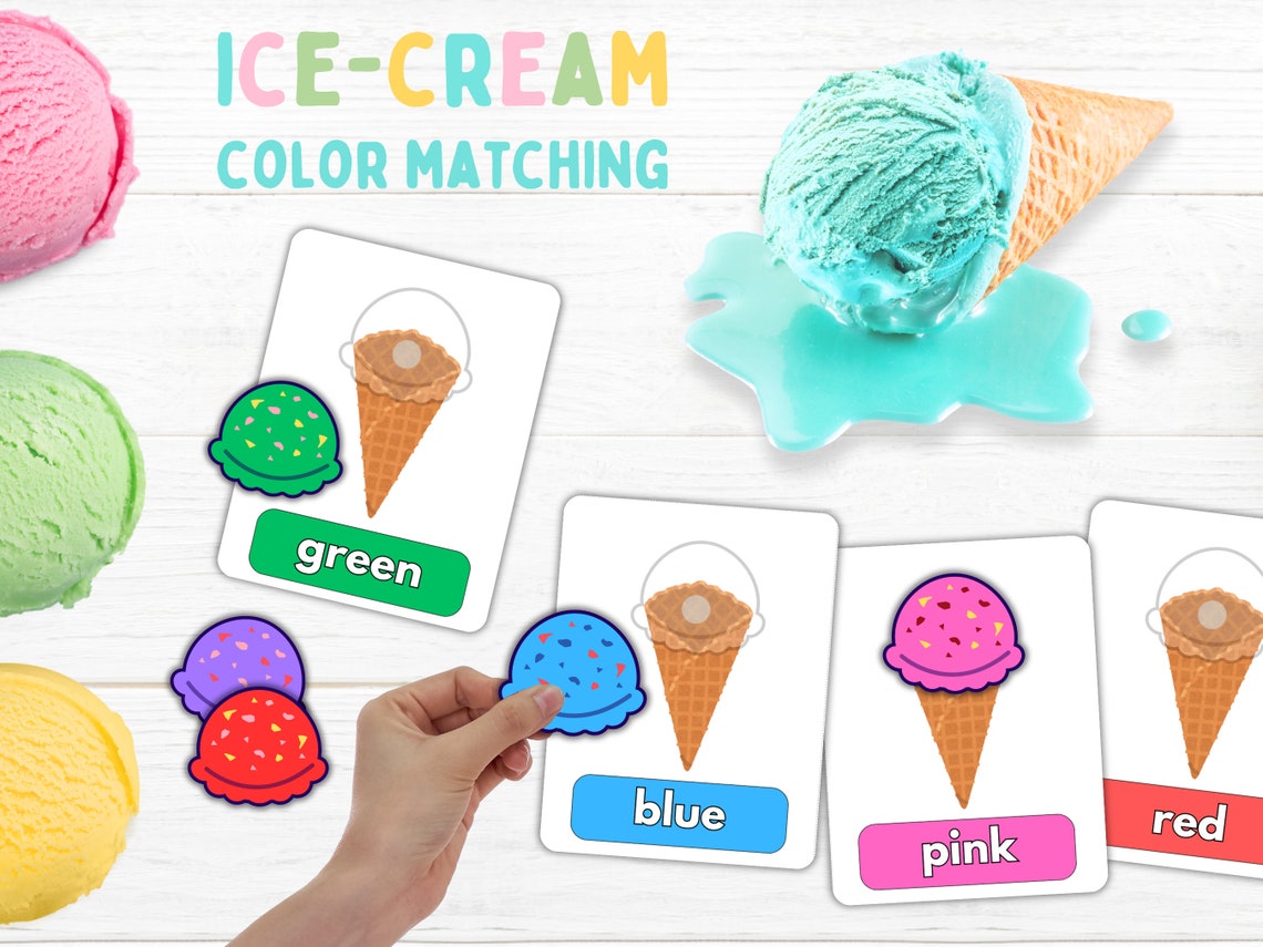 Printable Toddler Color Matching Activities Ice Cream Color Sorting ...