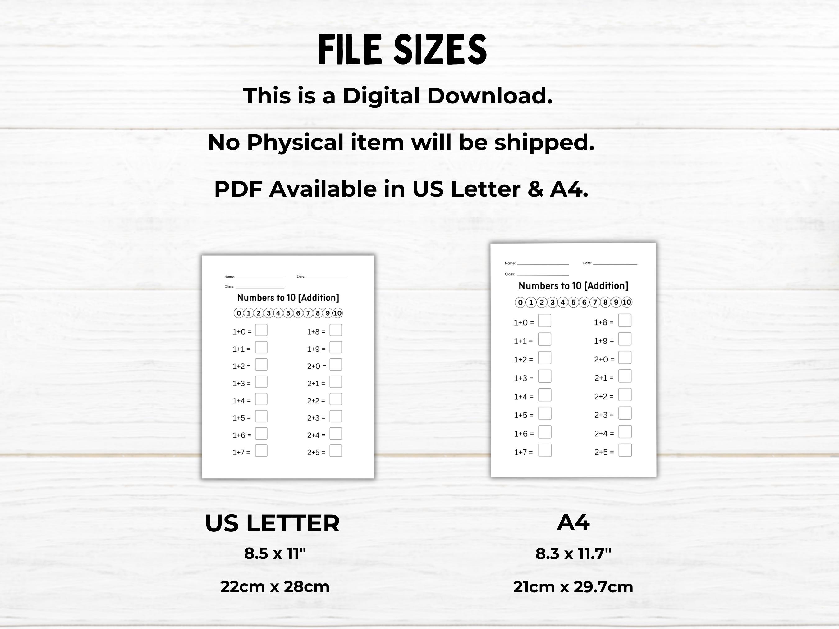 Addition and Subtraction Within 10 Printable Worksheets Fill in the ...