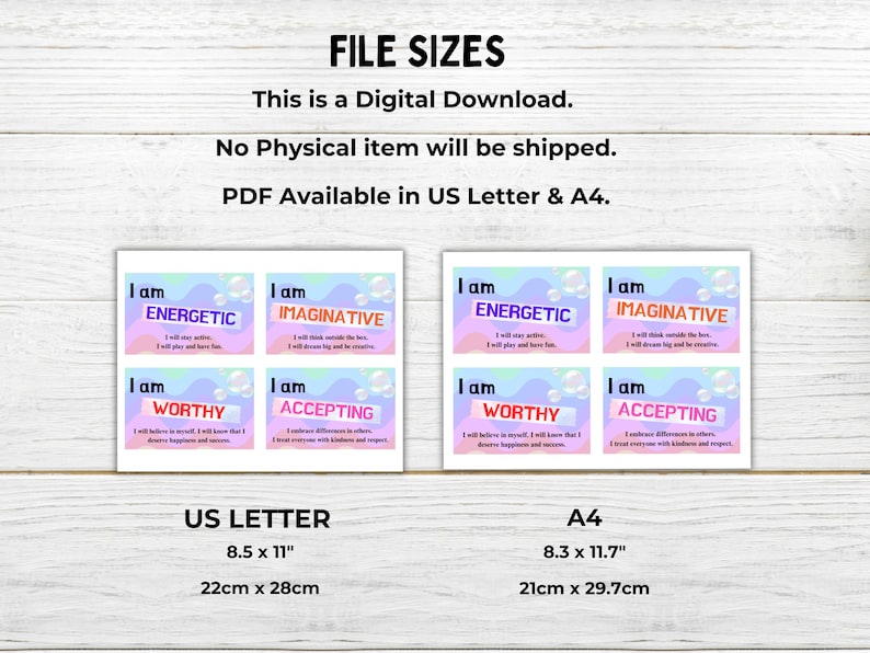 Printable Kids Affirmation Cards Build Self-esteem Positive Thinking ...