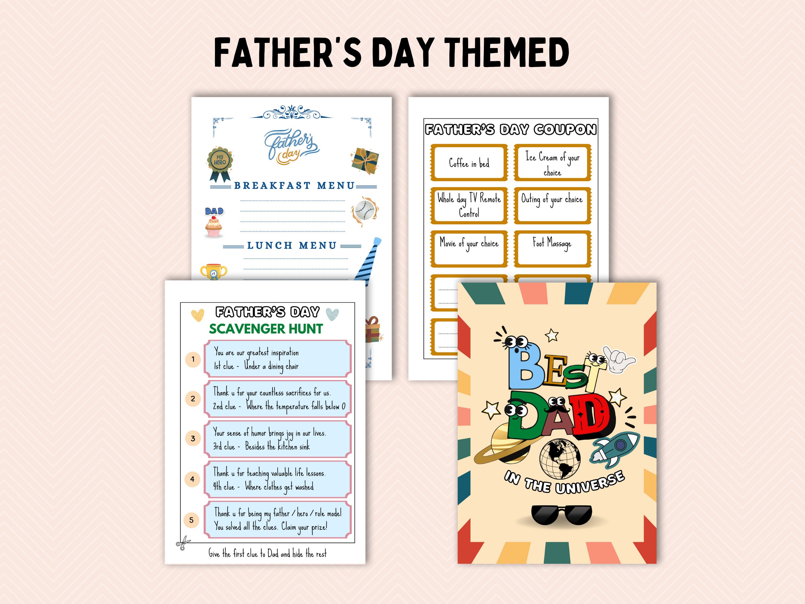 All About Dad Printable Book for Father's Day, Fathers Day Activity ...